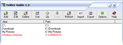 Add shortcuts to folders to Explorer context menu with Folder Guide
